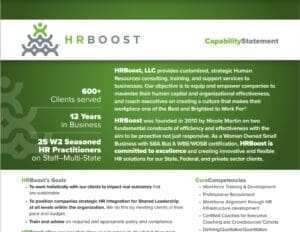 Capabilities Statement - HRBOOST®, LLC.