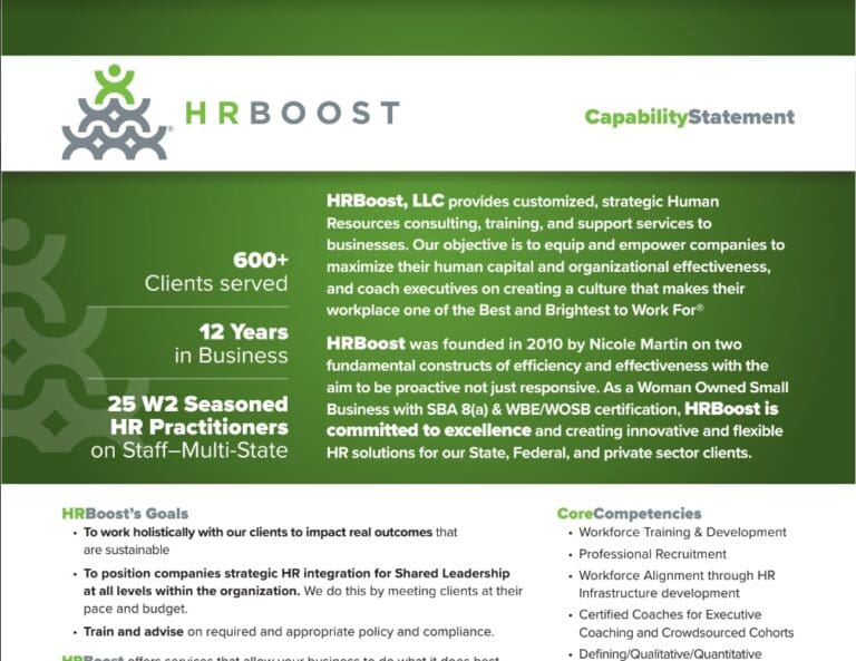 Capabilities Statement - HRBOOST®, LLC.